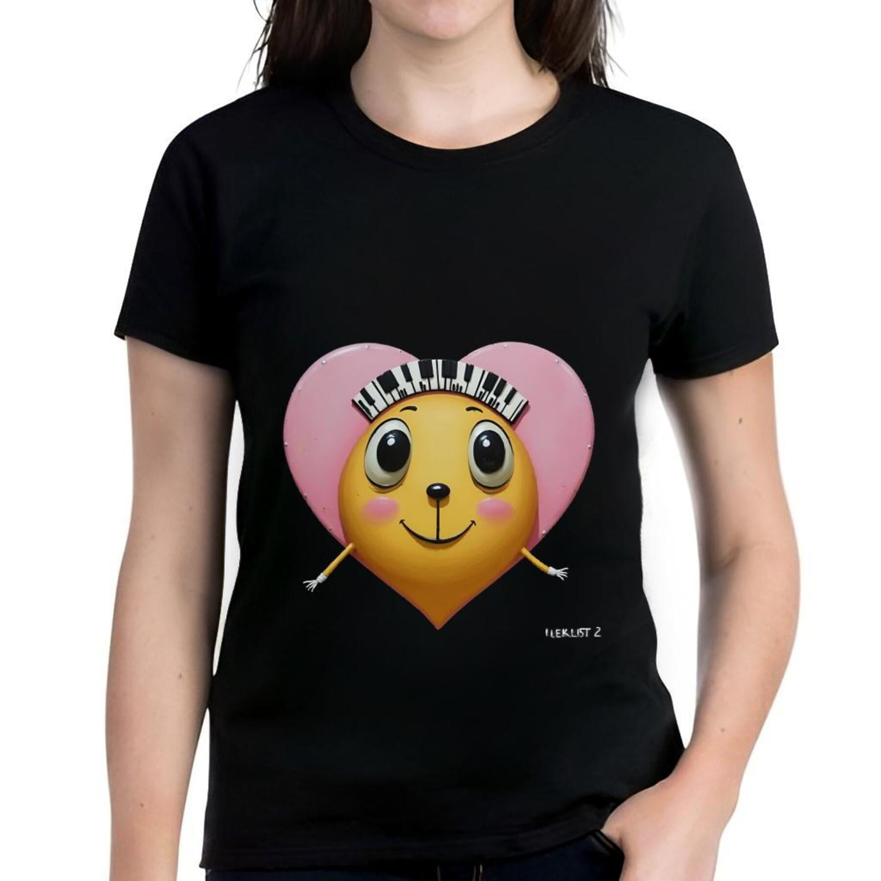 Cotton Short Sleeve T-Shirt with Cartoon Character Design - Yellow ...