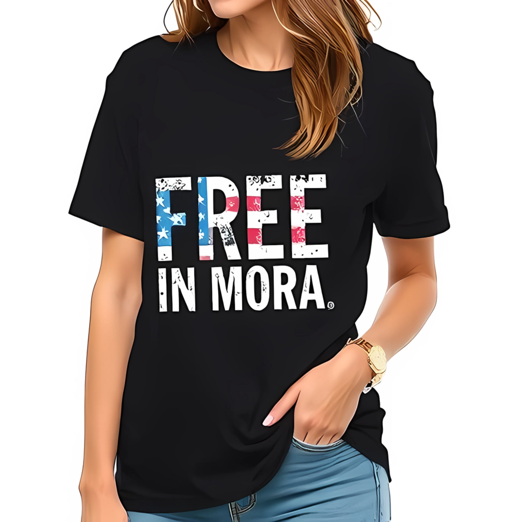 Cotton Short Sleeve T-Shirt with 'FREE' Graphic and Design - Casual ...