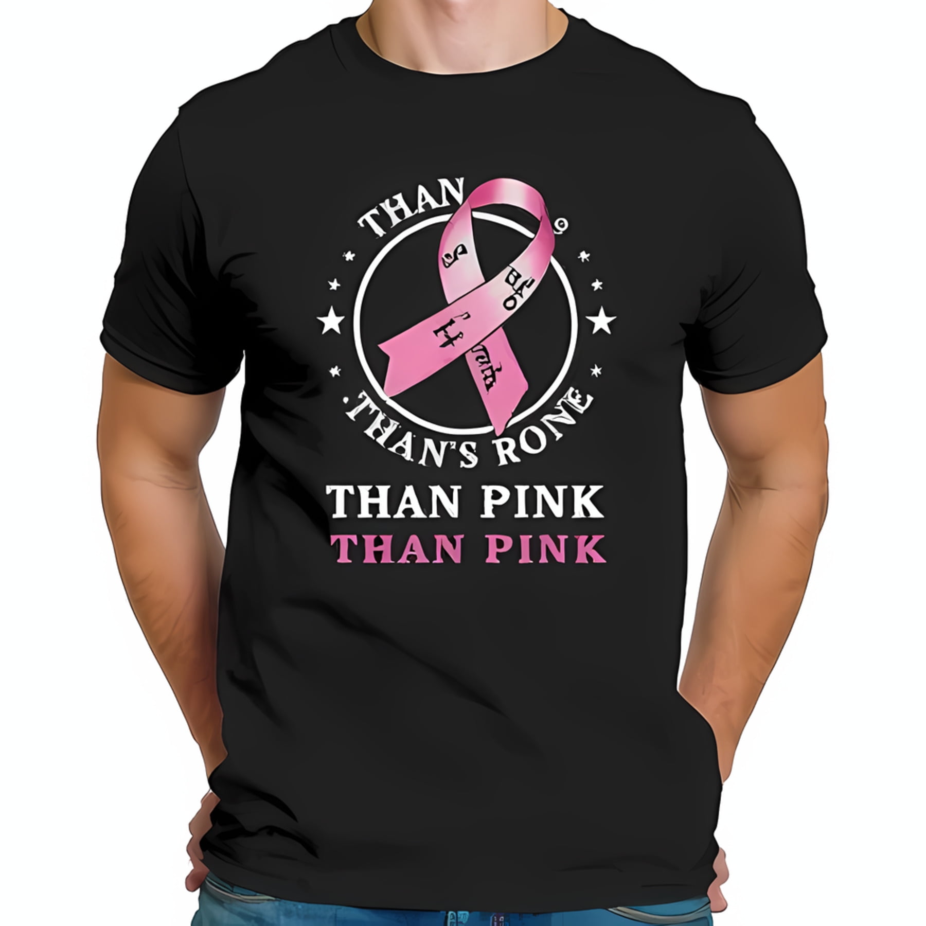 Cotton Short Sleeve T-Shirt with Pink Ribbon Design for - " Than's Rone ...