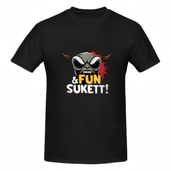 Cotton Short Sleeve T-Shirt with Playful Cartoon Creature Design Bold ...