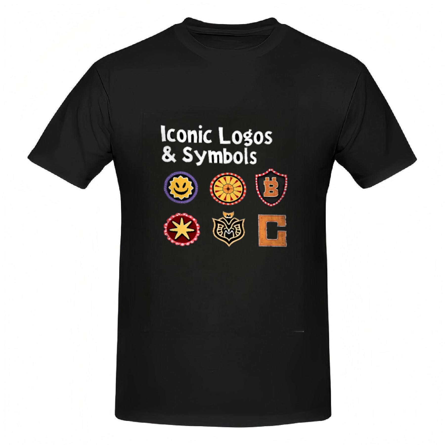 Cotton Short Sleeve T-Shirt with Playful ' Iconic Logos ' Design ...