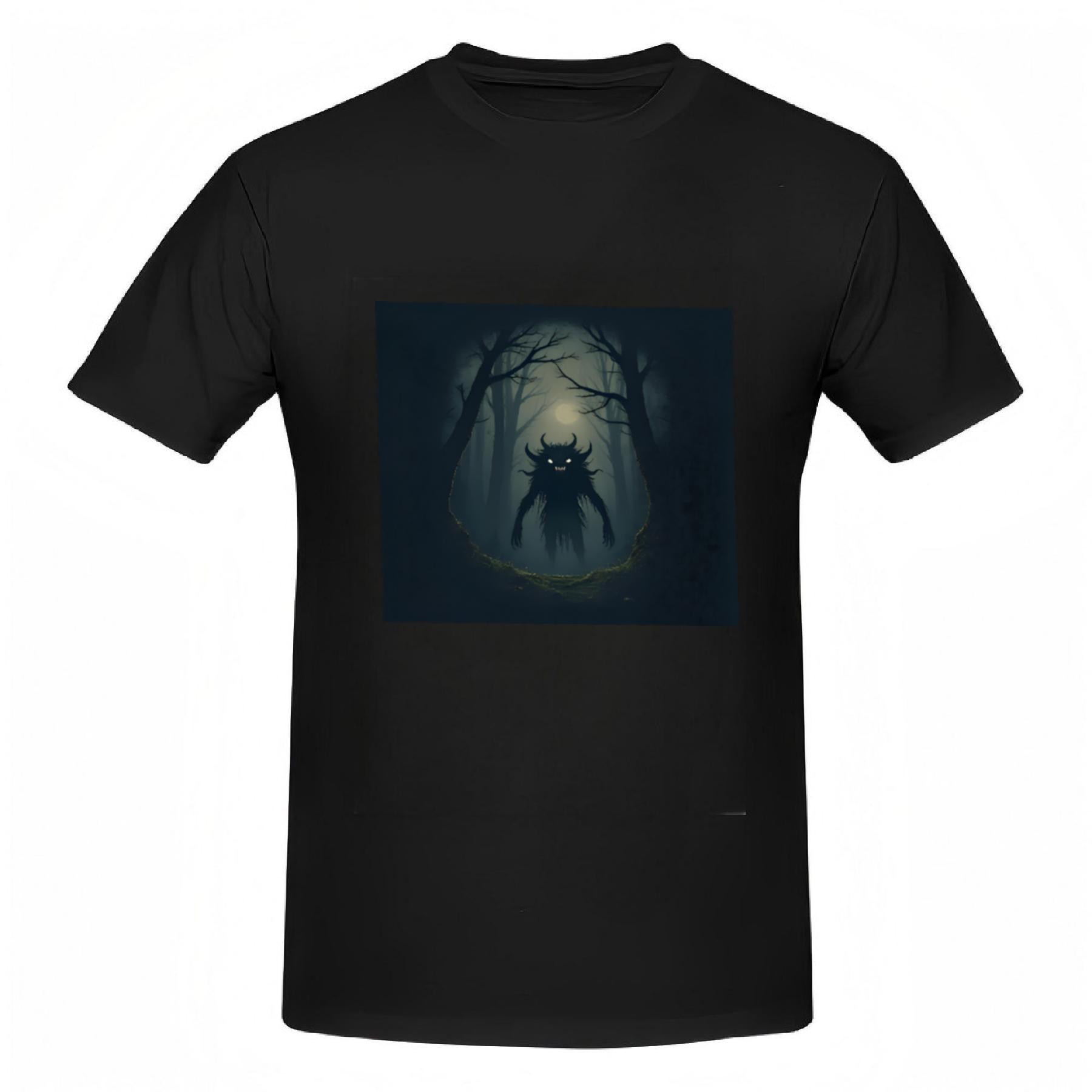 Cotton Short Sleeve T-Shirts for Women - Eerie Forest Design with ...