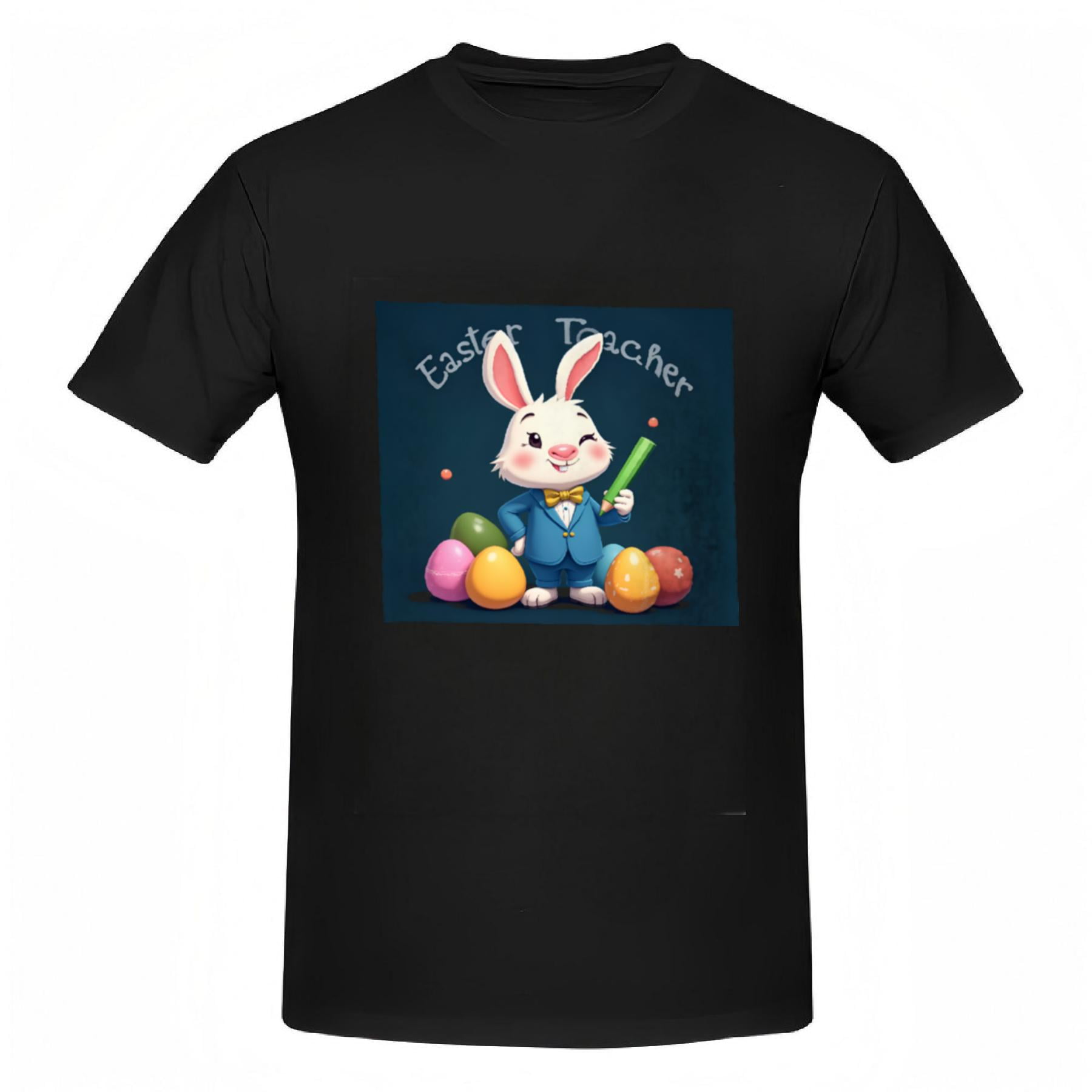 Cotton Short Sleeve T-Shirts for Women - Fun Cartoon Rabbit Design with ...