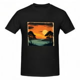 Cotton Short Sleeve T-Shirts for Women - Serene Sunset Design with ...