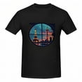 Cotton Short Sleeve T-Shirts with Scenic Paris Design - Sunset Pattern ...