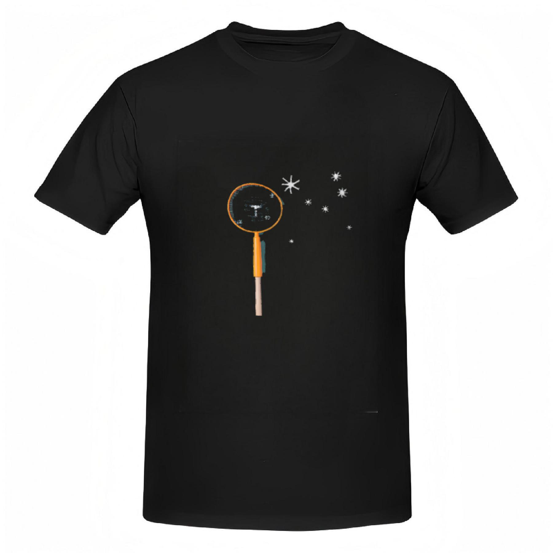 Cotton Short Sleeve Tee for Women - Stylish Black T-Shirt with Orange ...