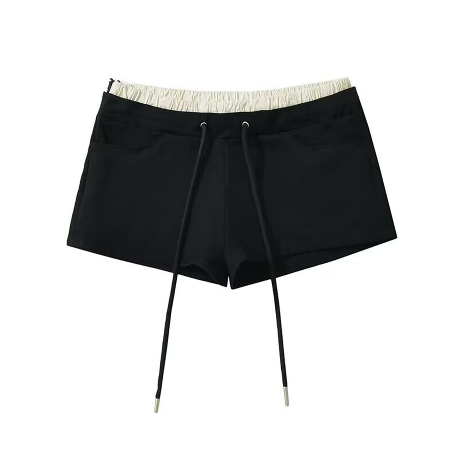 Cotton Shorts for Women Trendy 2025 Y2k Color Block Body Enhancing ...