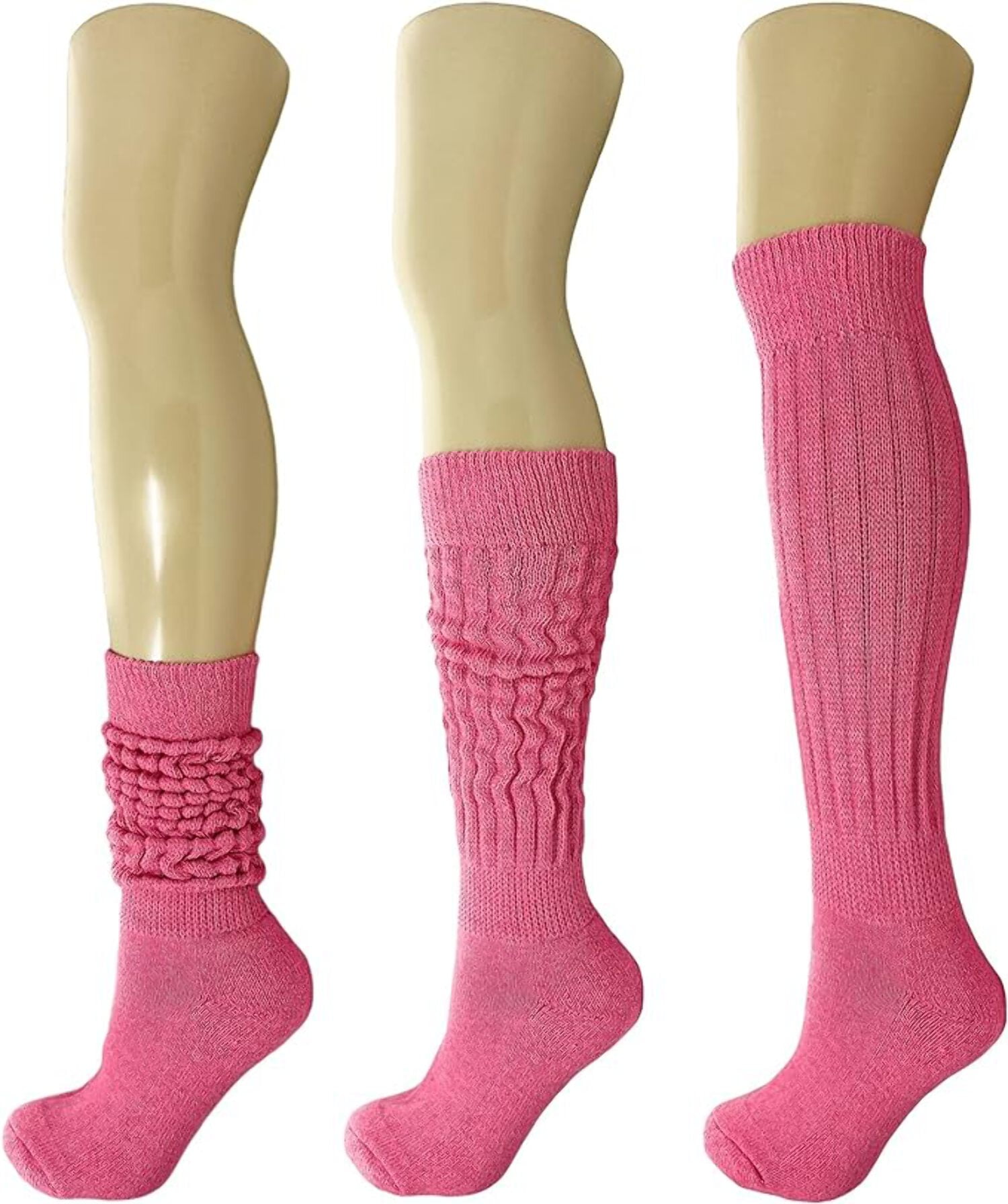 Cotton Slouch Boot Socks for Women Shoe Size 5-10 - 3 Pairs - Walmart.com