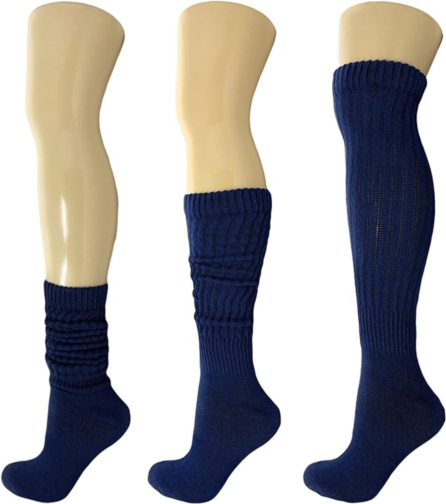 Cotton Slouch Boot Socks for Women Shoe Size 5-10 - 3 Pairs - Walmart.com