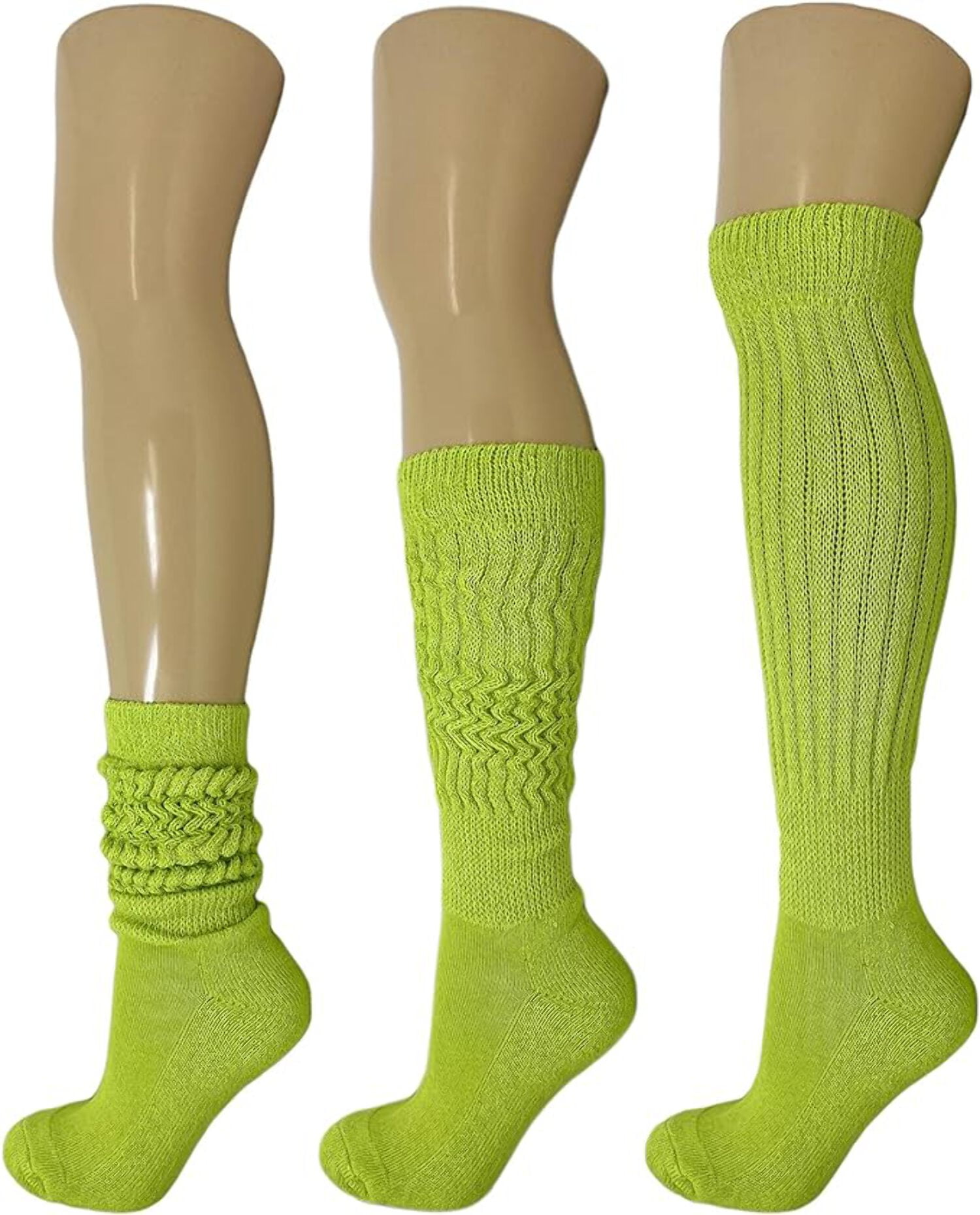 Almond Green Boot Socks for Women Slouch Socks 3 Pairs Size 9-11 - Walmart.com