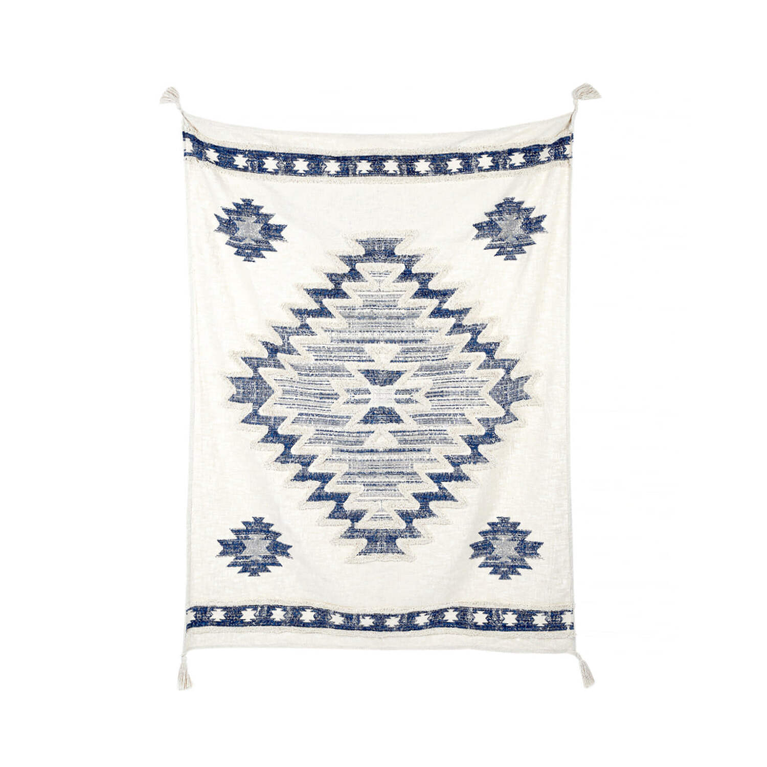 Cotton Slub Diamond Shag Throw Navy, Loa - Walmart.com