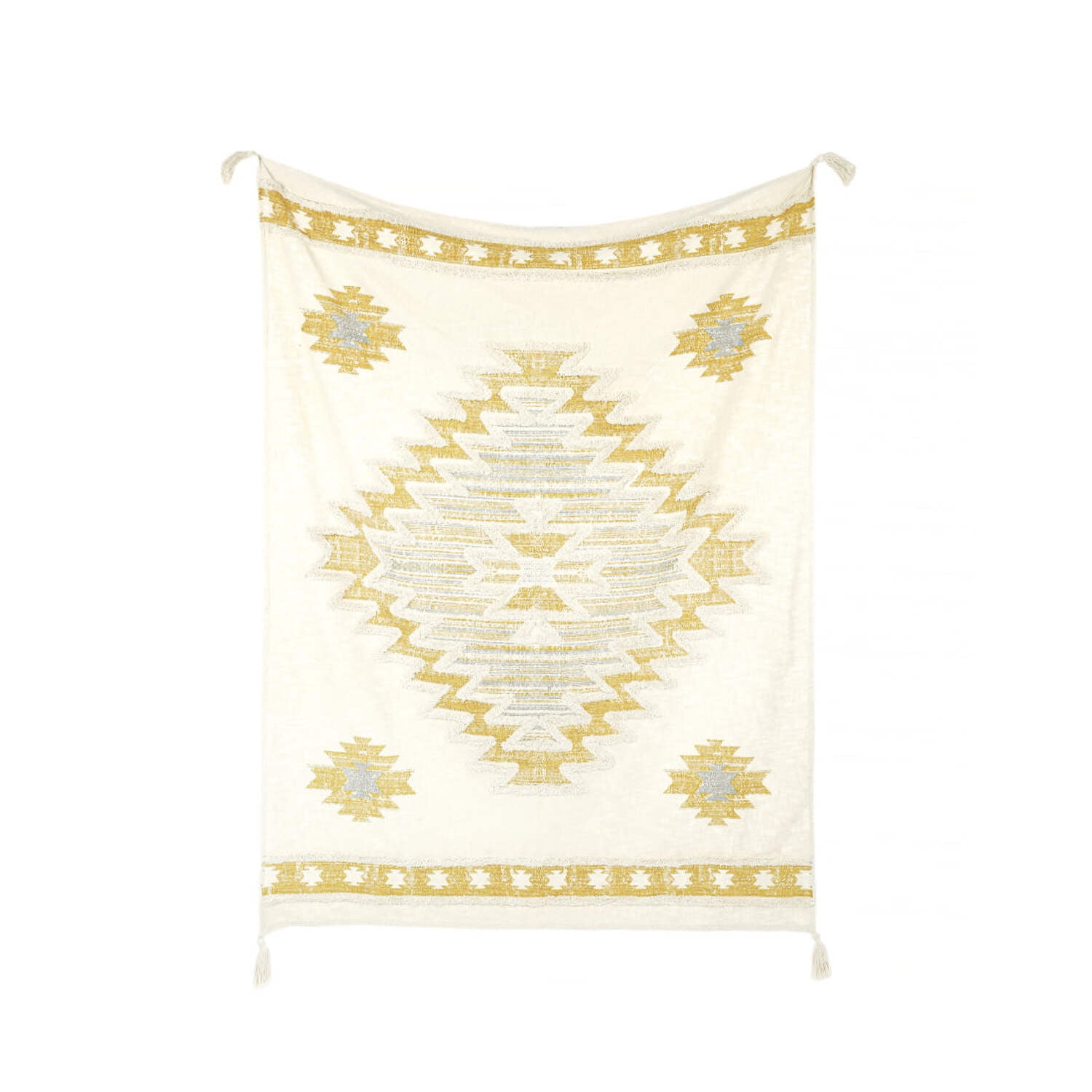 Cotton Slub Diamond Shag Throw Yellow, Loa - Walmart.com