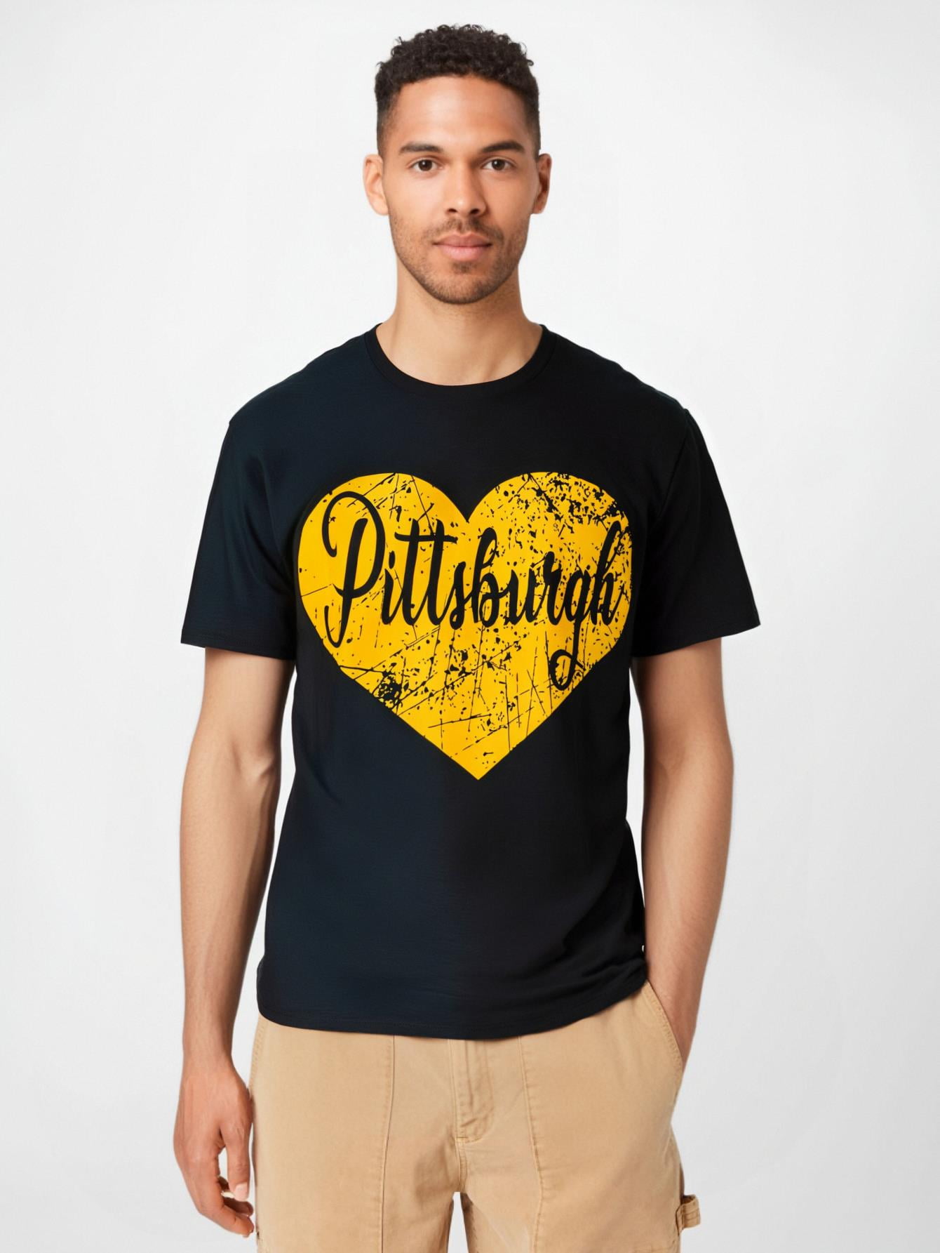 Cotton Soft Men's Pittsburgh Heart T-Shirt, Breathable Comfortable ...