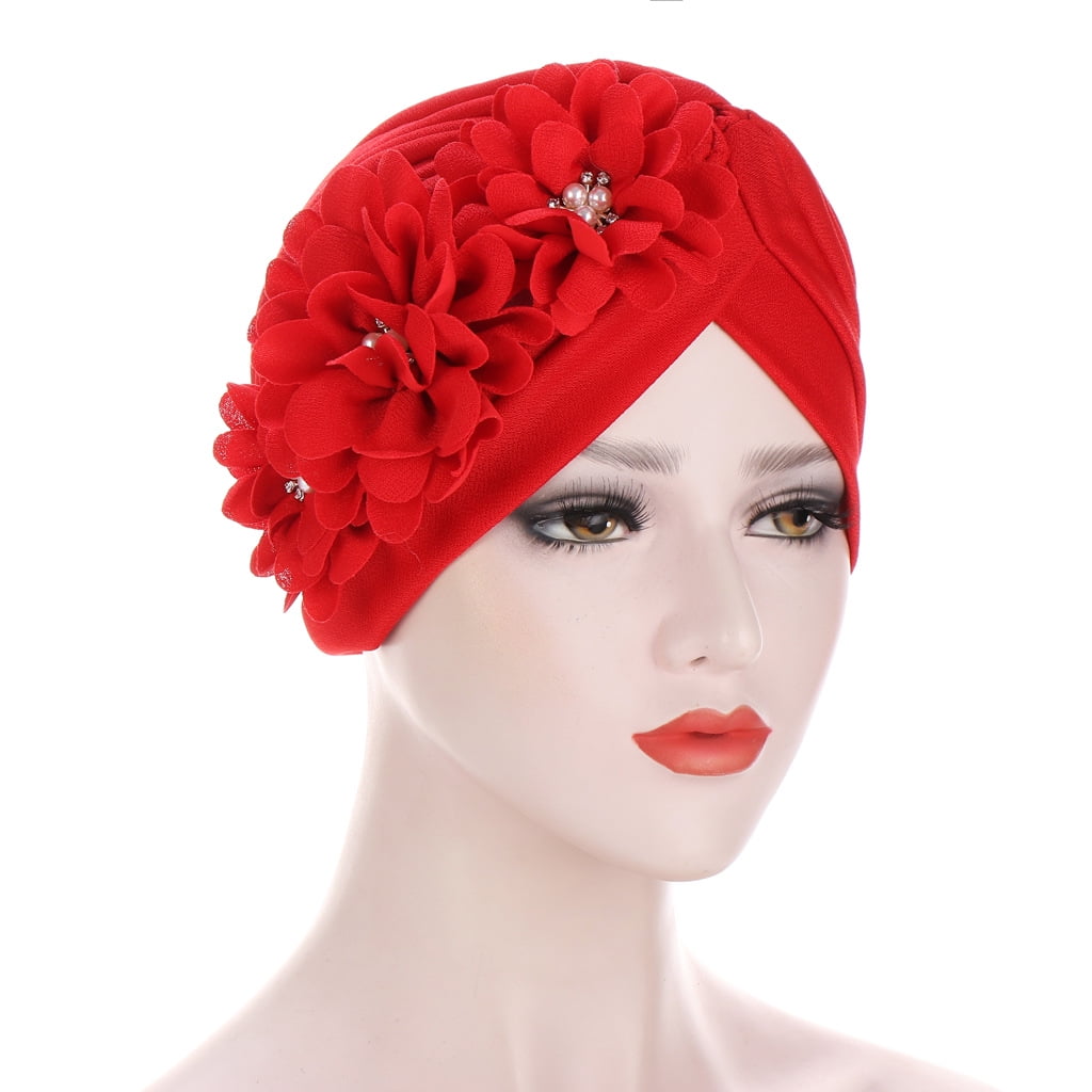 New Cotton Solid Folds Pearl Muslim Turban Scarf Women Islamic Inner ...