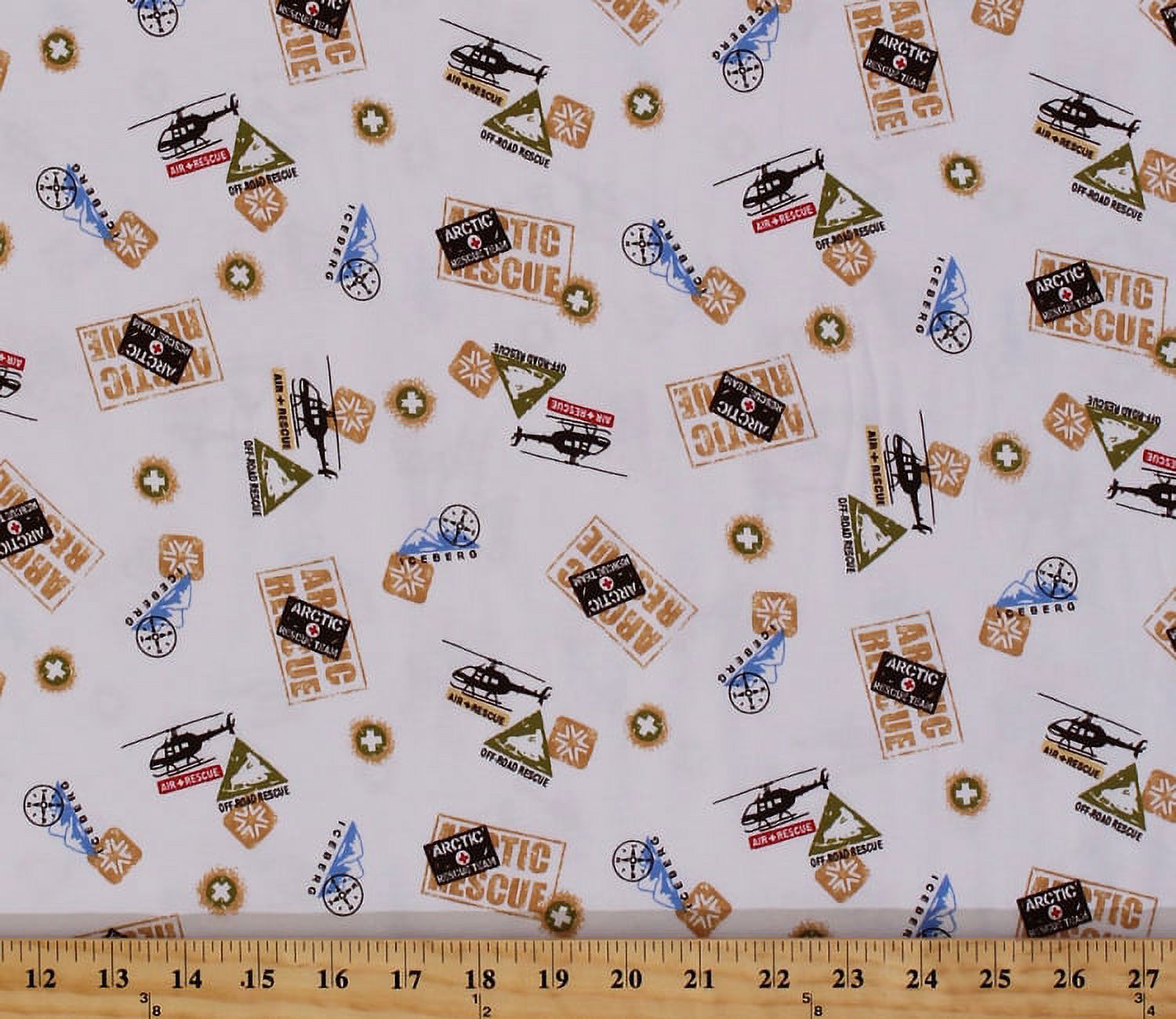 Cotton Spandex Blend Jersey Stretch Aviation Arctic Rescue Team ...