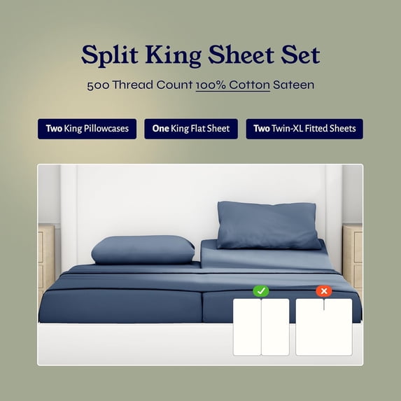 Cotton Split King Adjustable Bedsheets Set - Walmart.com