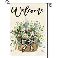 Toland Home Garden Welcome Swing Gnome Daisy Spring Flag Double Sided ...