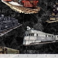 Cotton Steam and Steel Trains Railroad Travel Transportation Quilting ...
