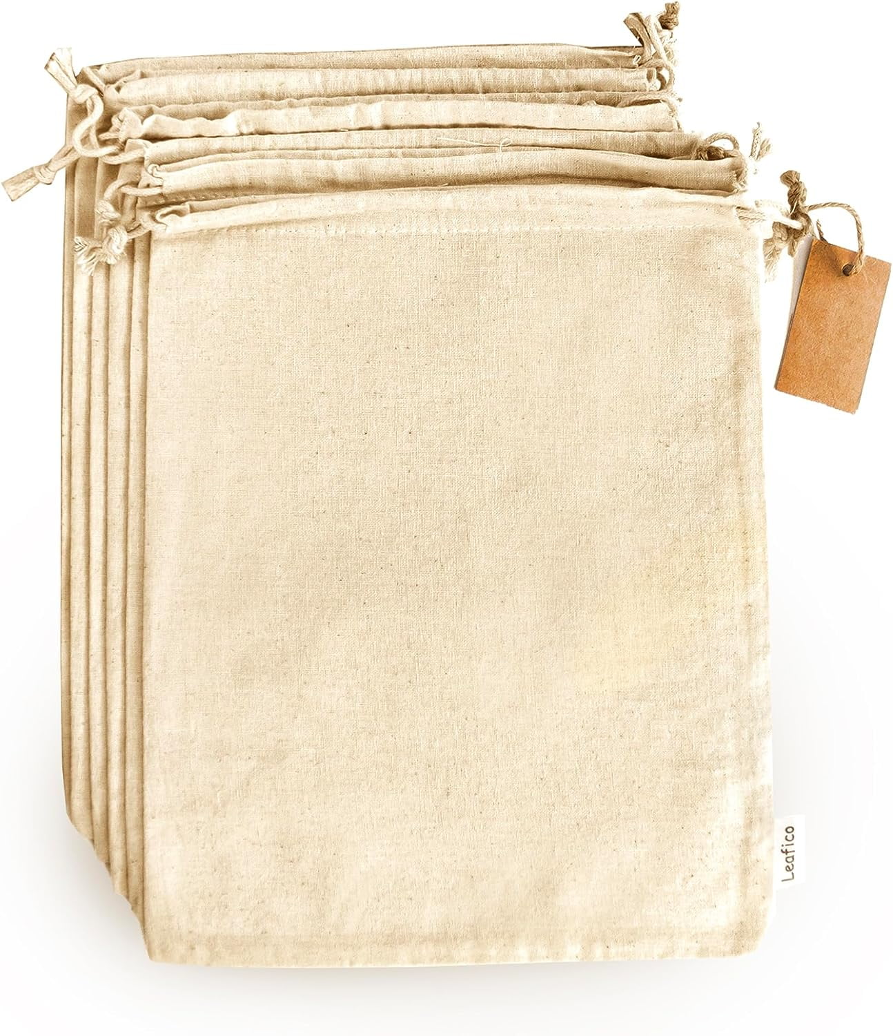 Cotton Storage Bags – X-Large 14x17 Inch (6-Pack) – Reusable Muslin ...