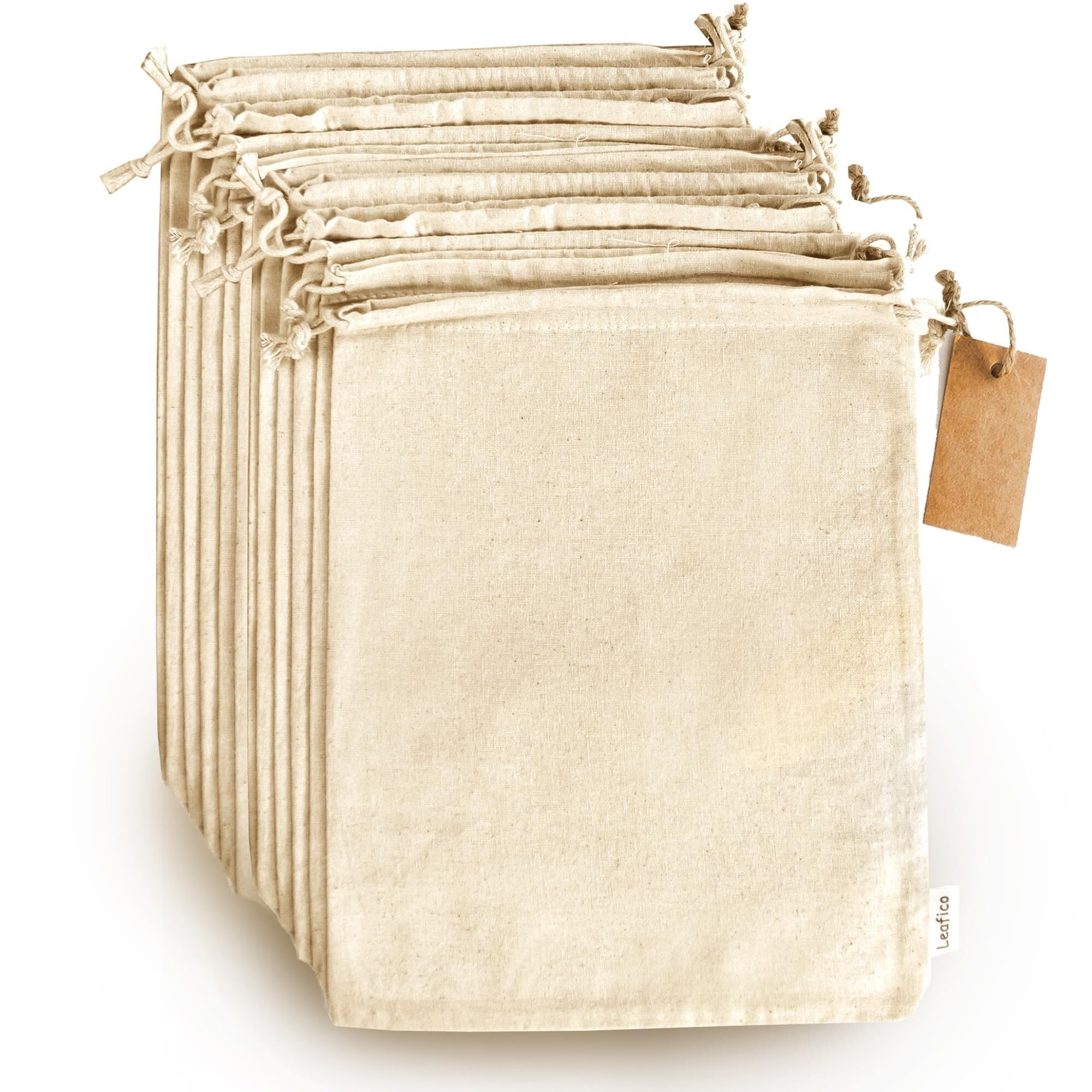 A Cotton Storage Bags X-Large 14x17 Inch (6-Pack) Reusable Muslin Bags ...