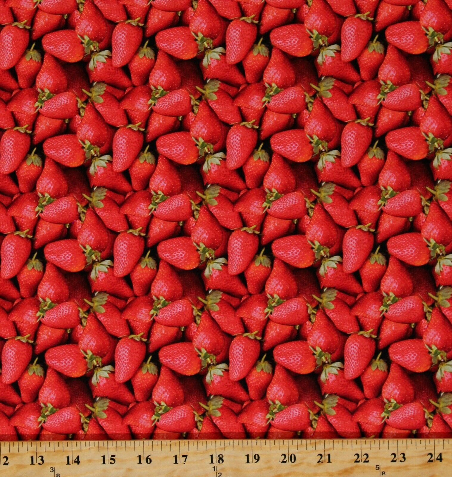 Cotton Strawberry Strawberries Food Fruit Vegetables Red Cotton Fabric ...