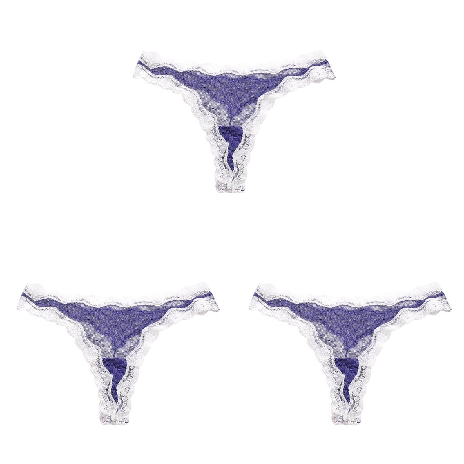Cotton String Bikini Underwear Sheer Mesh Paneling Contrast Lane 22 24 ...
