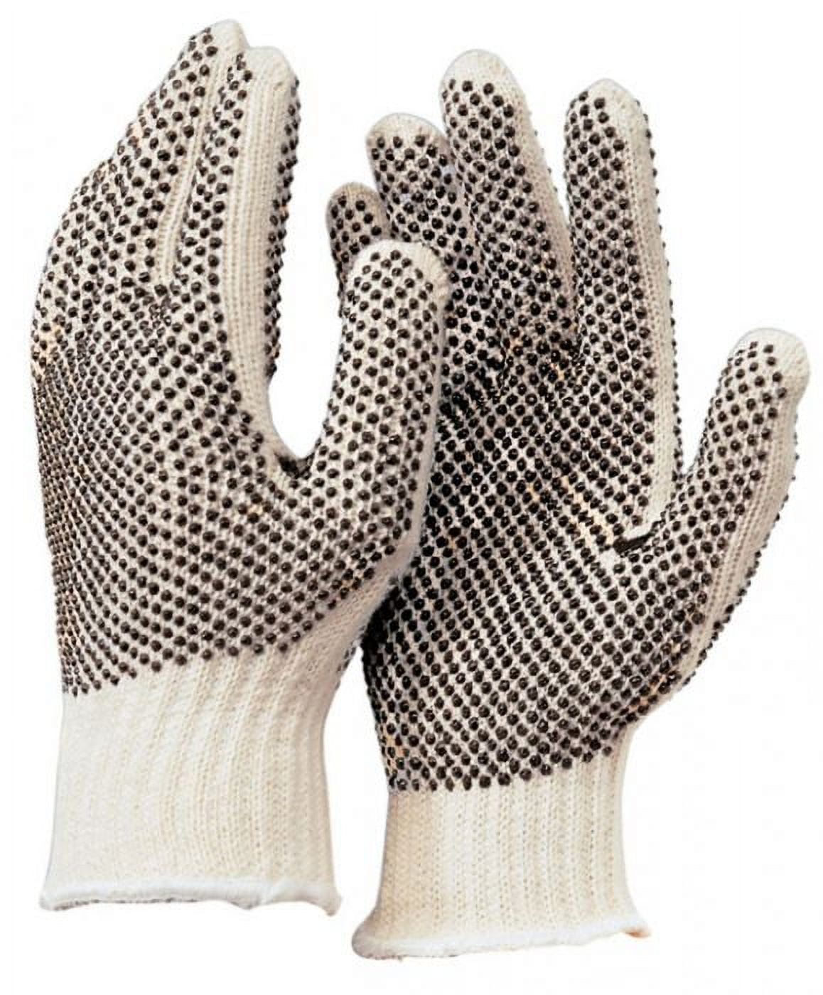 Cotton String Knit Double Sided Dot Gloves, Size Large, Sold by Dozen ...
