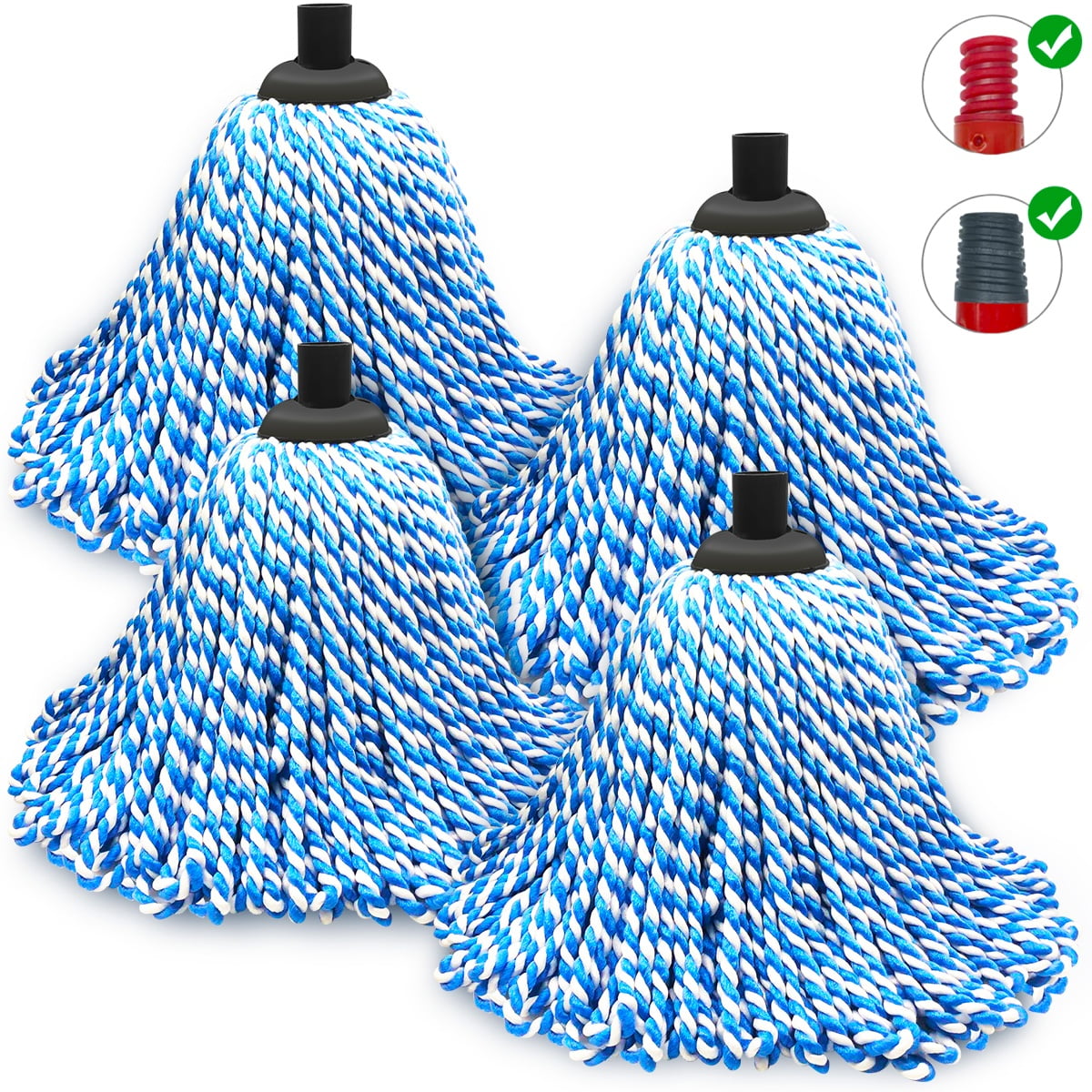 Cotton String Screw on Type Mop Head Refill Compatible with All ...