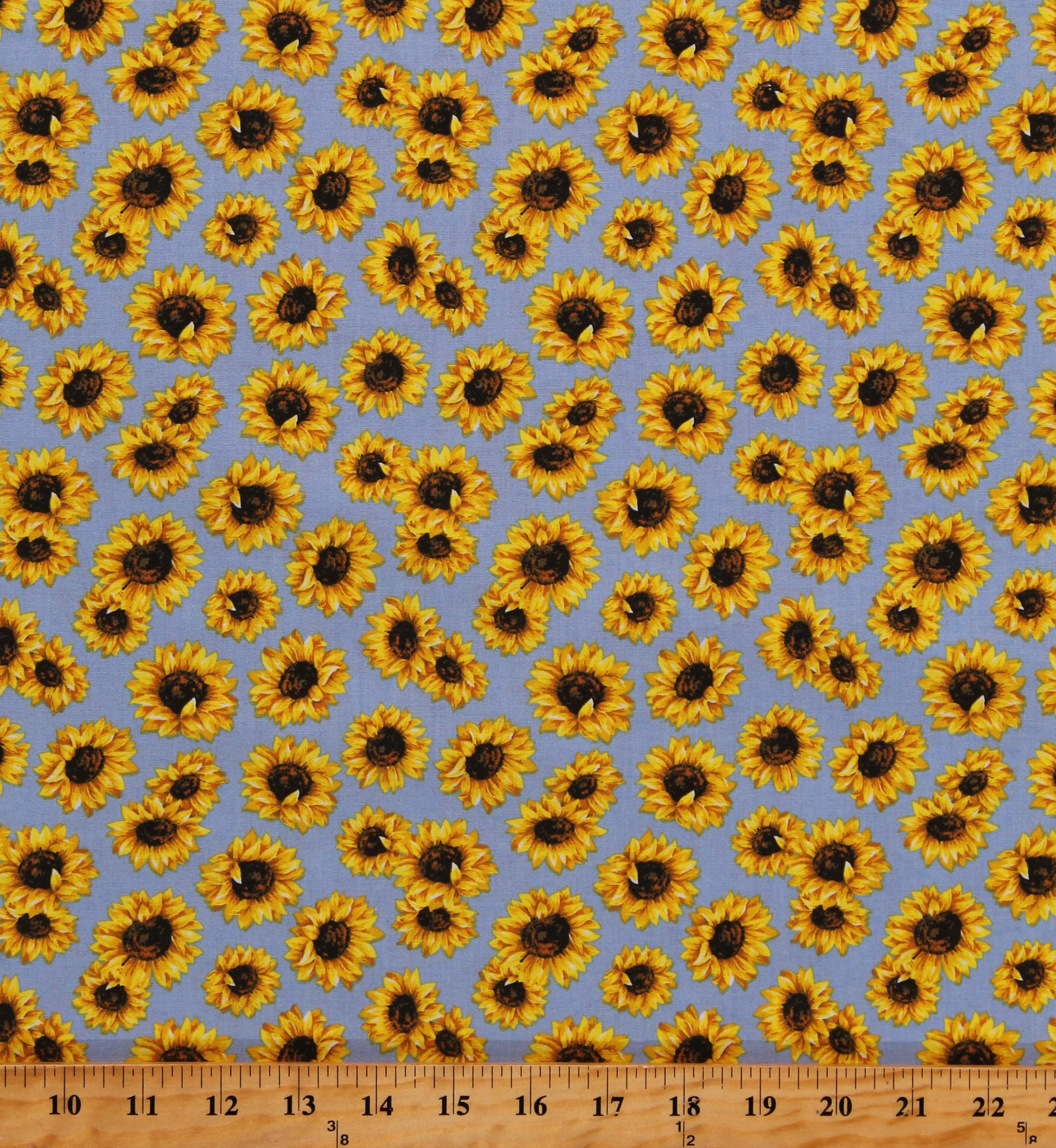 Cotton Sunflowers Allover Floral Flowers Dance Spring Blue Cotton ...