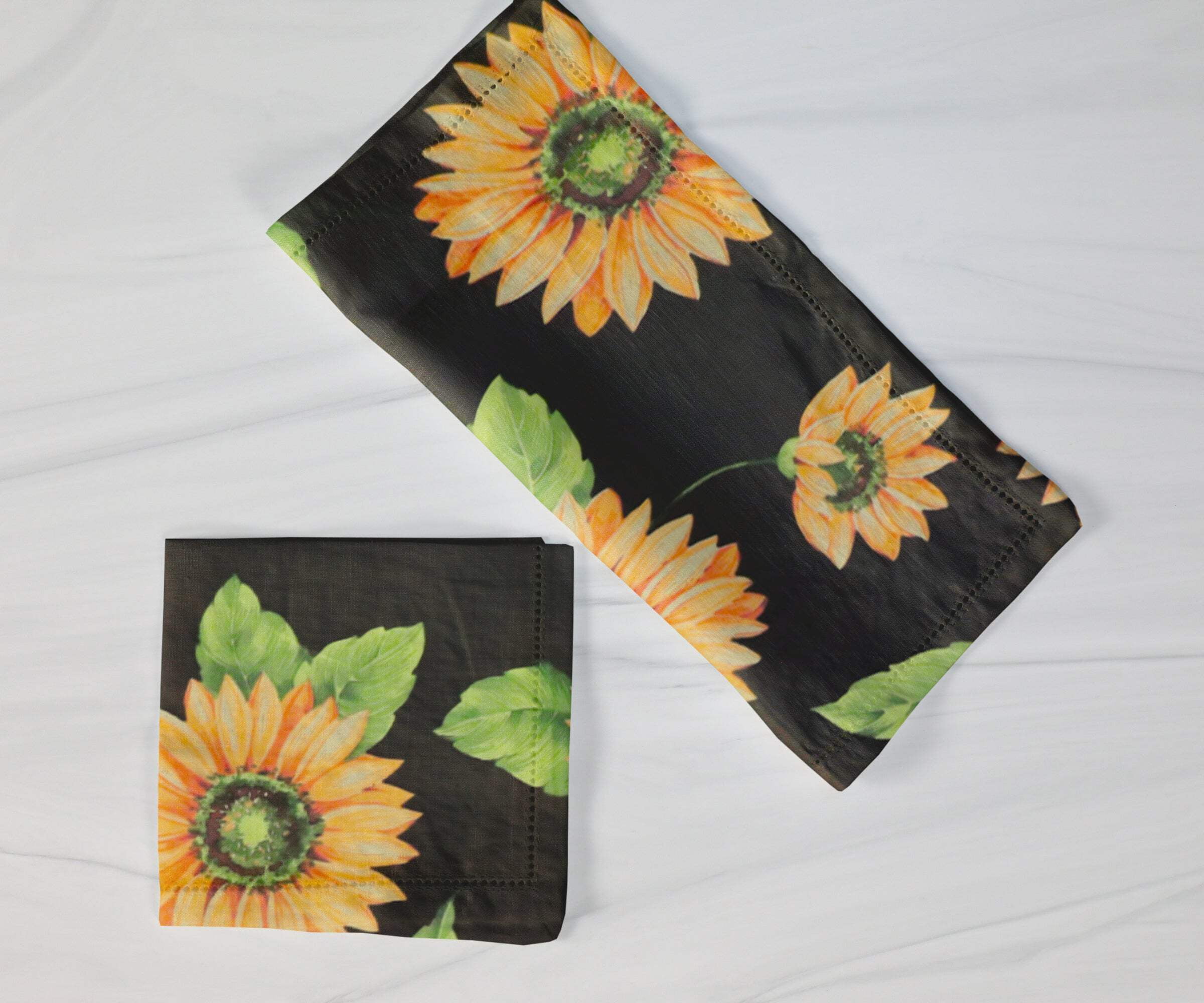 Cotton Sunflowers and Tavern Check Napkins 18"X18" - Walmart.com