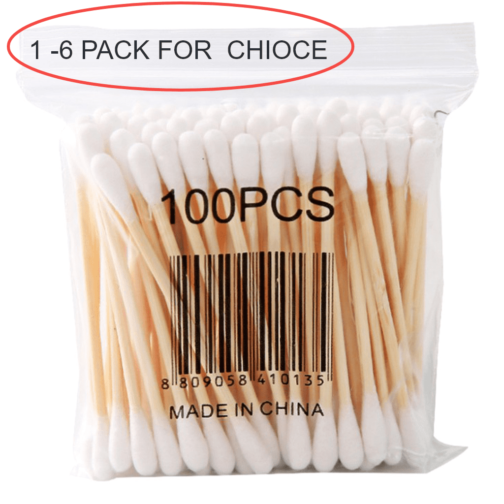 Cotton Swab High Quality 400 Count Soft Bag Wood Stick Double Head ...