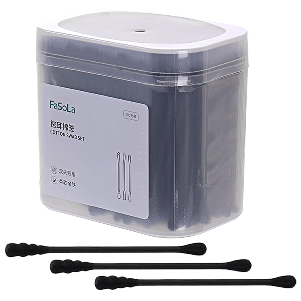 Cotton Swab Tipped Applicators Cleaning Ear Wax Removal Kit Pore Black ...