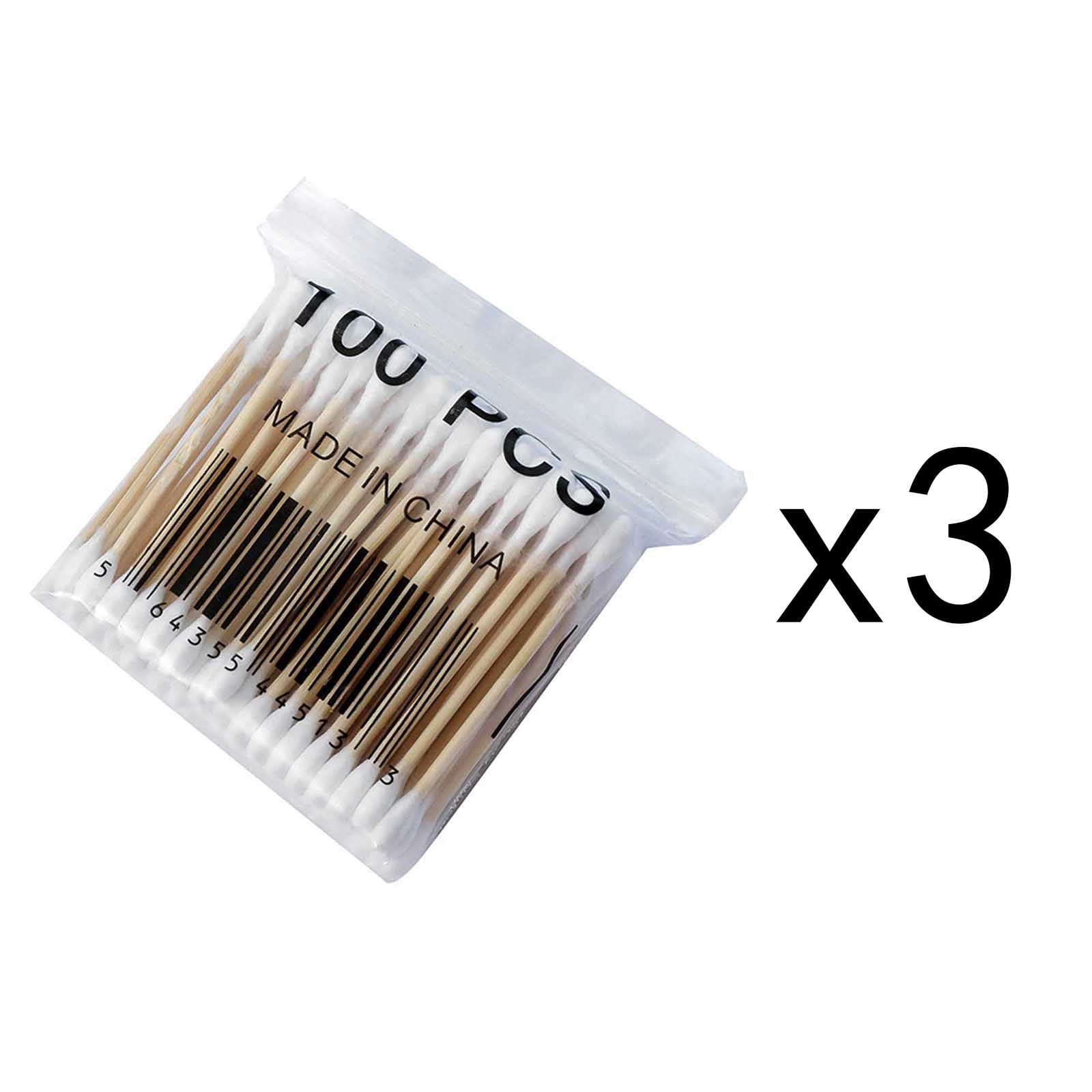 Cotton Swabs 240 Count，3 Bags Double Swab Sanitary Swab，Soft Bag Wood ...