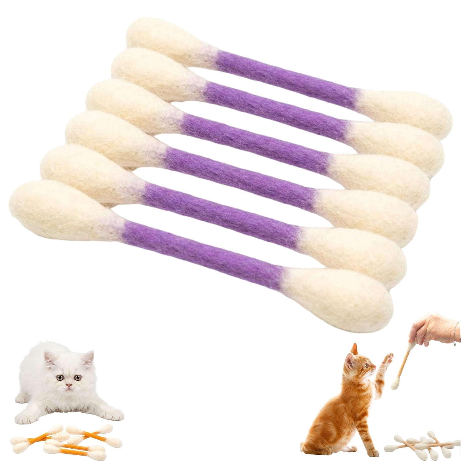 Cotton Swabs Cat Toys with Catnip, 6 Pk Giant Q Tip Cats Toy ...