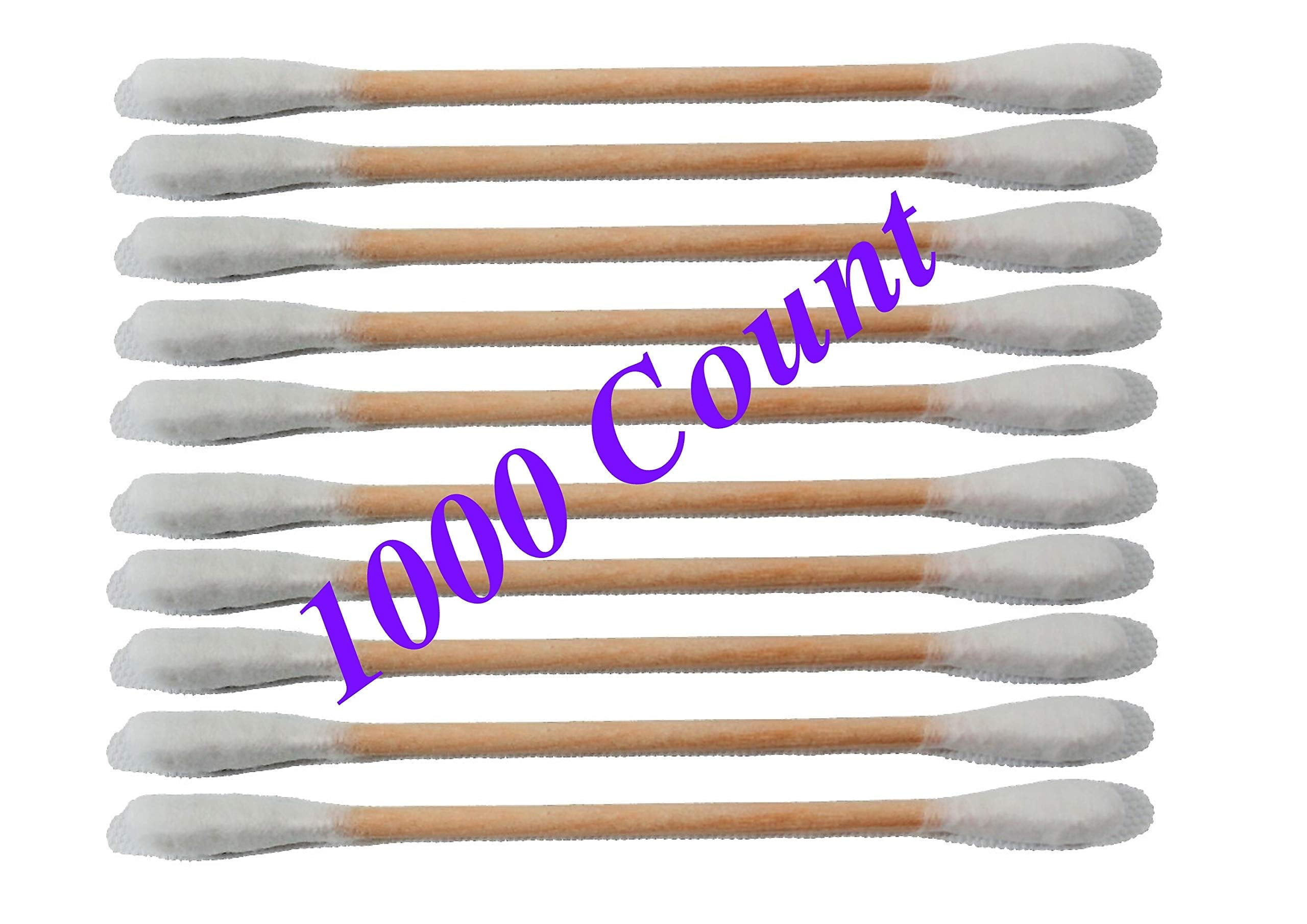 Cotton Swaps Wooden Sticks, 1000 Count (10 Packs) 100% Cotton Cotton ...