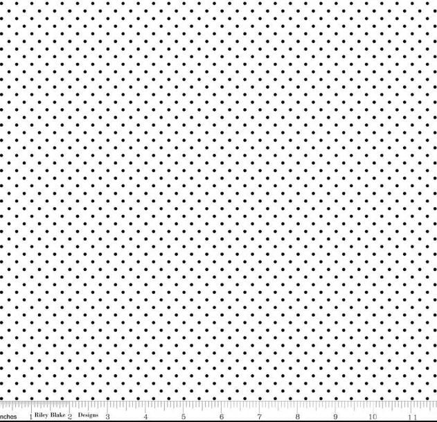 Cotton Swiss Dots Circles Patterns Designs Black on White Riley Blake ...