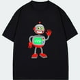 Cotton T Shirt Black Robot Cartoon Print For Casual Wear - Walmart.com
