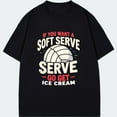 Cotton T Shirt Black Soft Serve Volleyball Ice Cream Graphic Print For ...