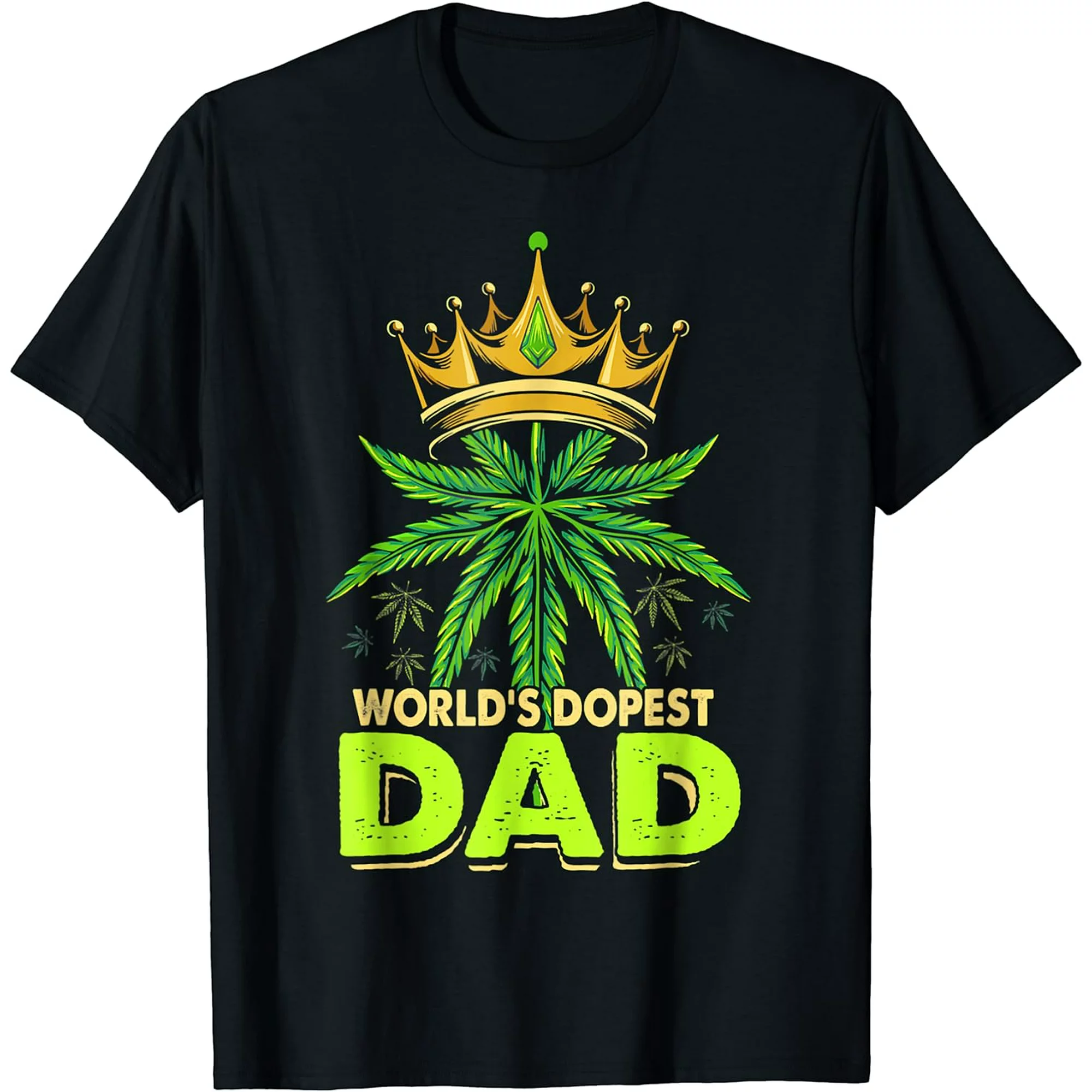 Cotton T-Shirt Men World s Dopest Dad Cannabis 420 Leaf Weed Father s ...