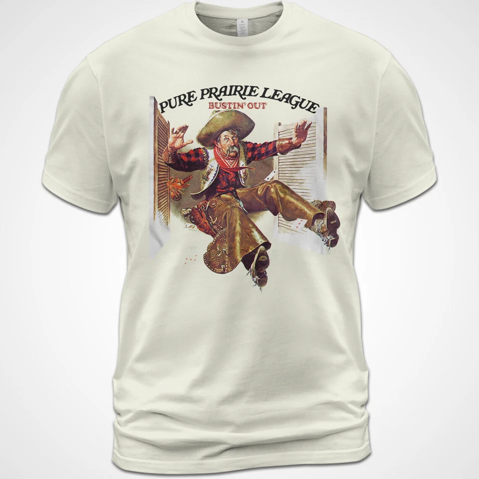 Cotton T-Shirt Pure Prairie League Bustin' Out Album Tee Craig Fuller ...