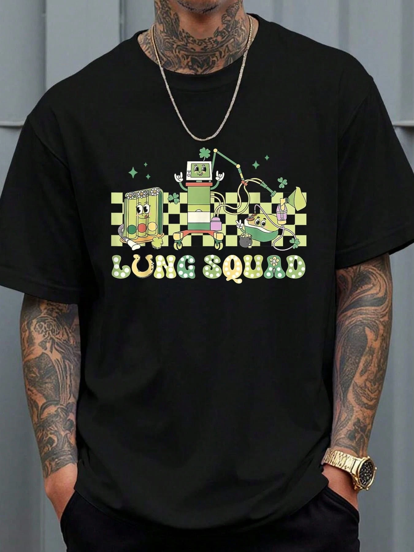 Cotton T Shirts Lung Squad Respiratory Therapist St Patrick's Lung ...