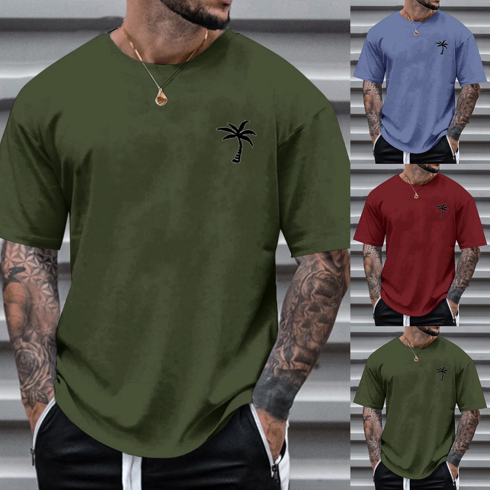 Cotton T Shirts for Men 3x 1/4 Short Sleeve Big & Tall Muscle Athletic ...