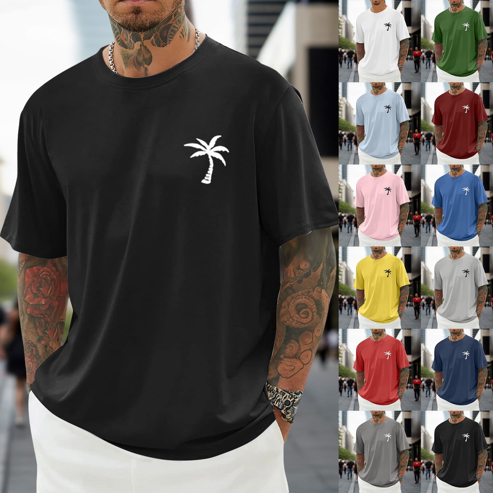 Cotton T Shirts for Men 3xl Comfort Loose Fit Crew Going Out Tee Cool ...