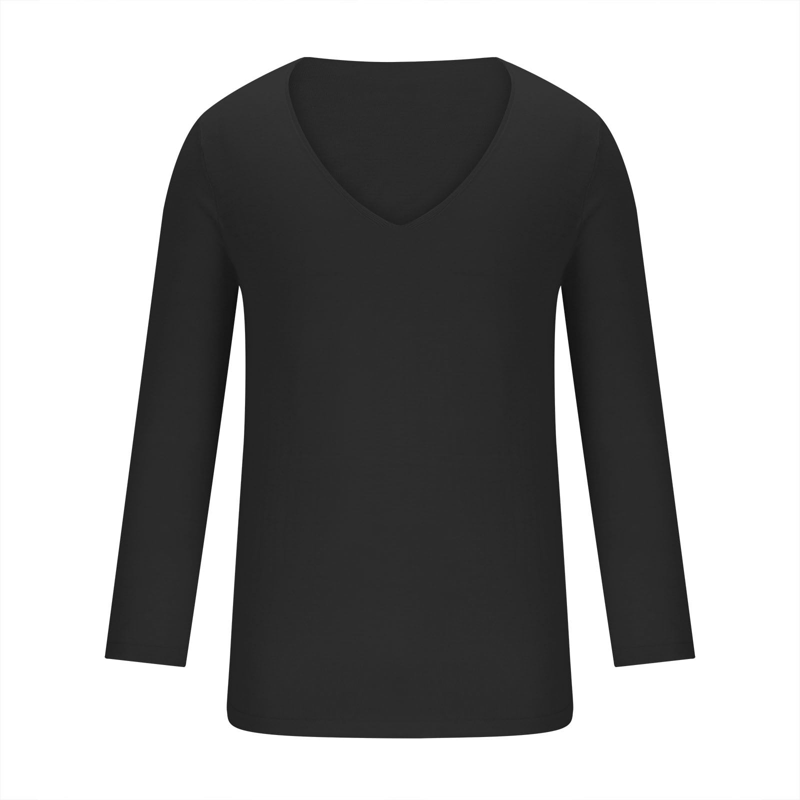 Cotton T Shirts for Men V Neck Long Sleeve Casual Pullover T-Shirts ...