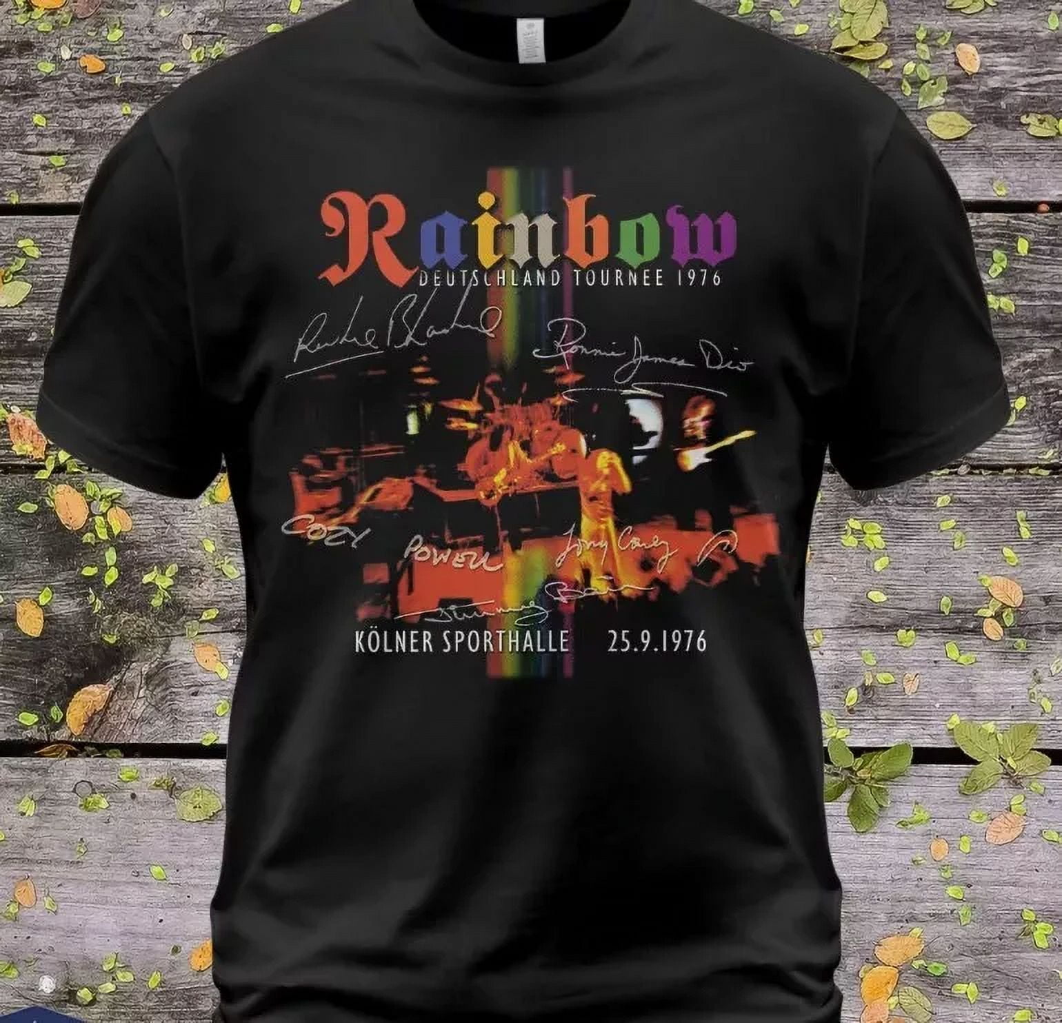 Cotton T-shirt Rainbow Live In Germany 1976 Tee Ritchie Blackmore ...