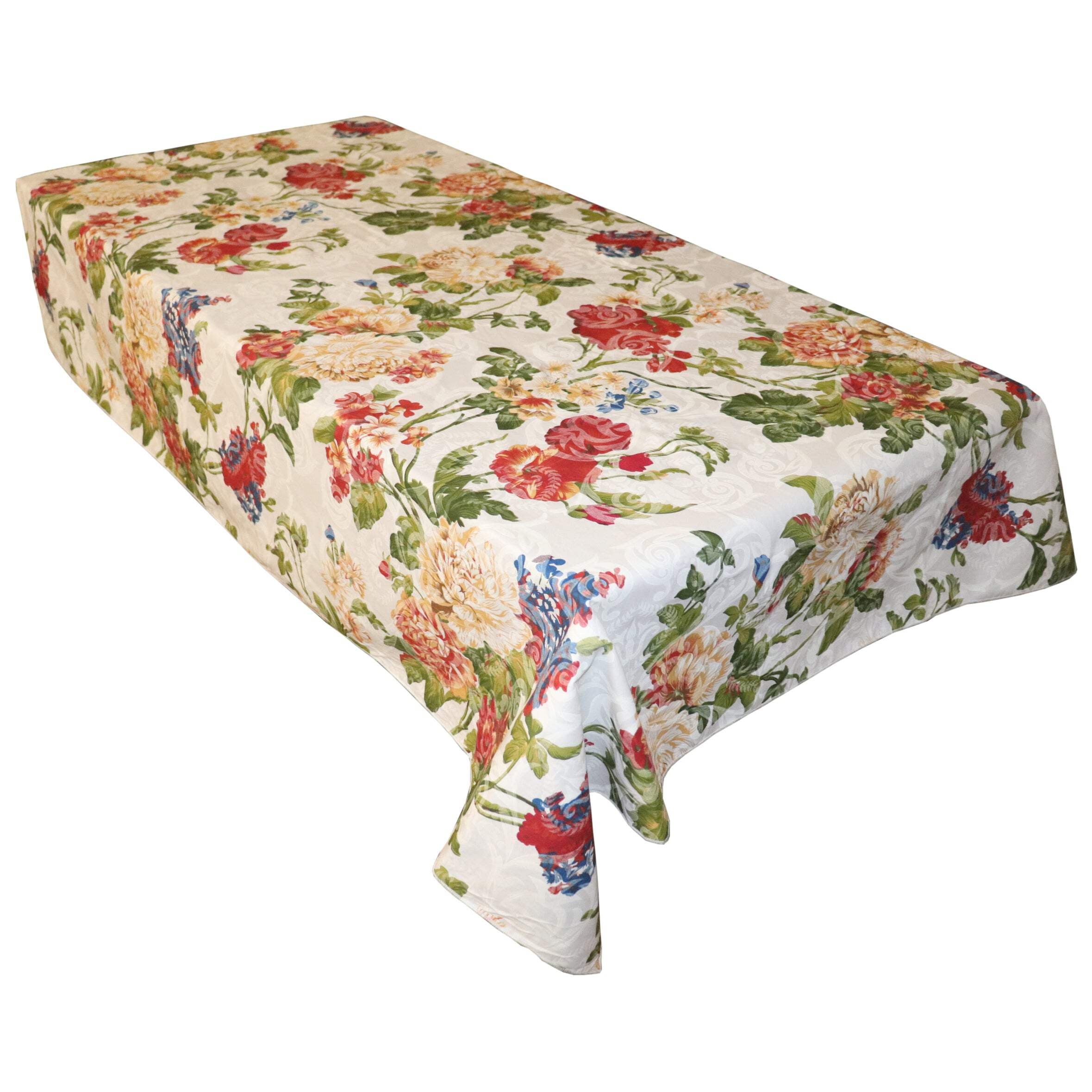 Cotton Tablecloth Floral Print Geraniums and Azaleas Floral Mix ...