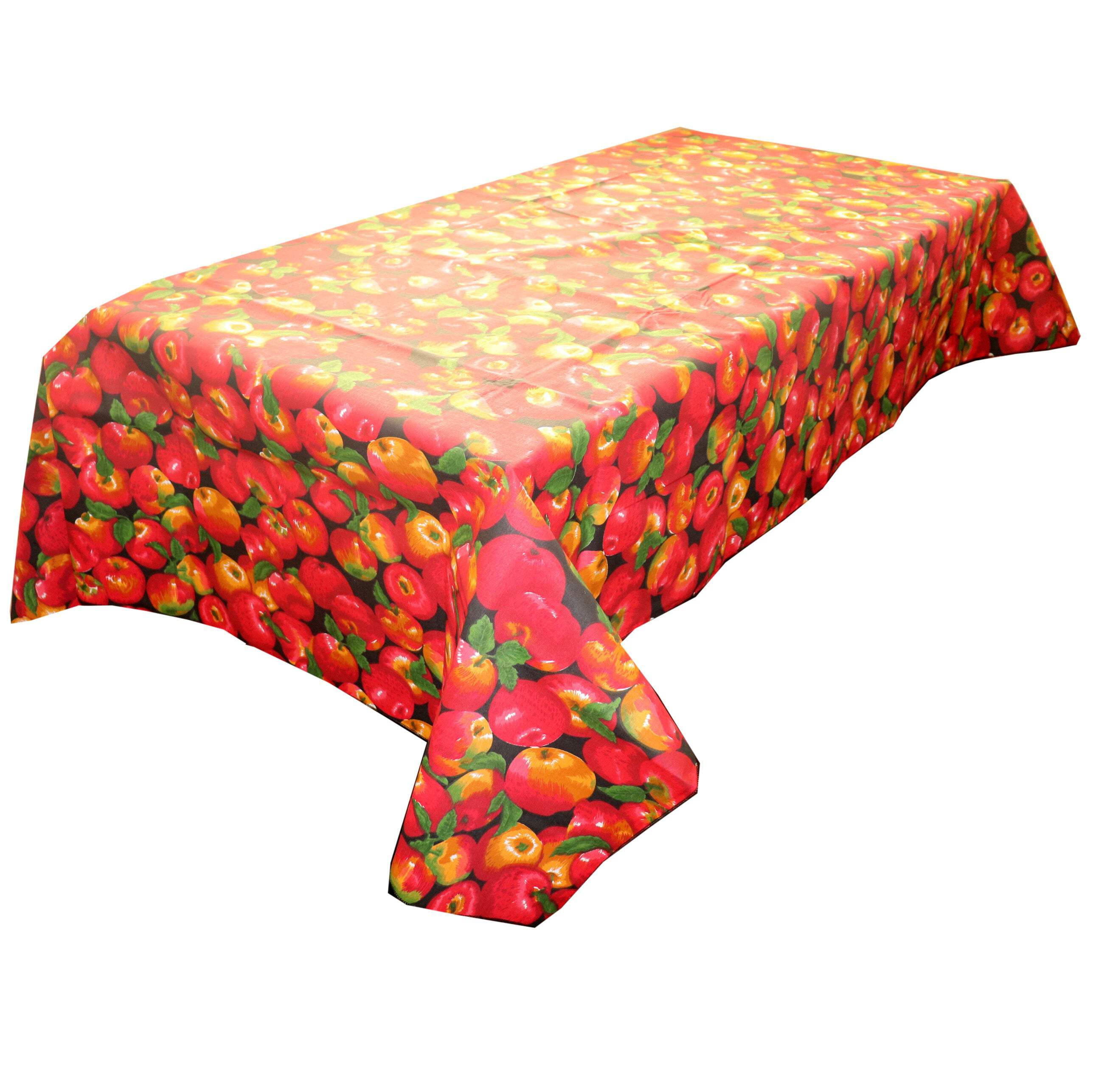 Cotton Tablecloth Fruits Print Apples Allover Black - Walmart.com