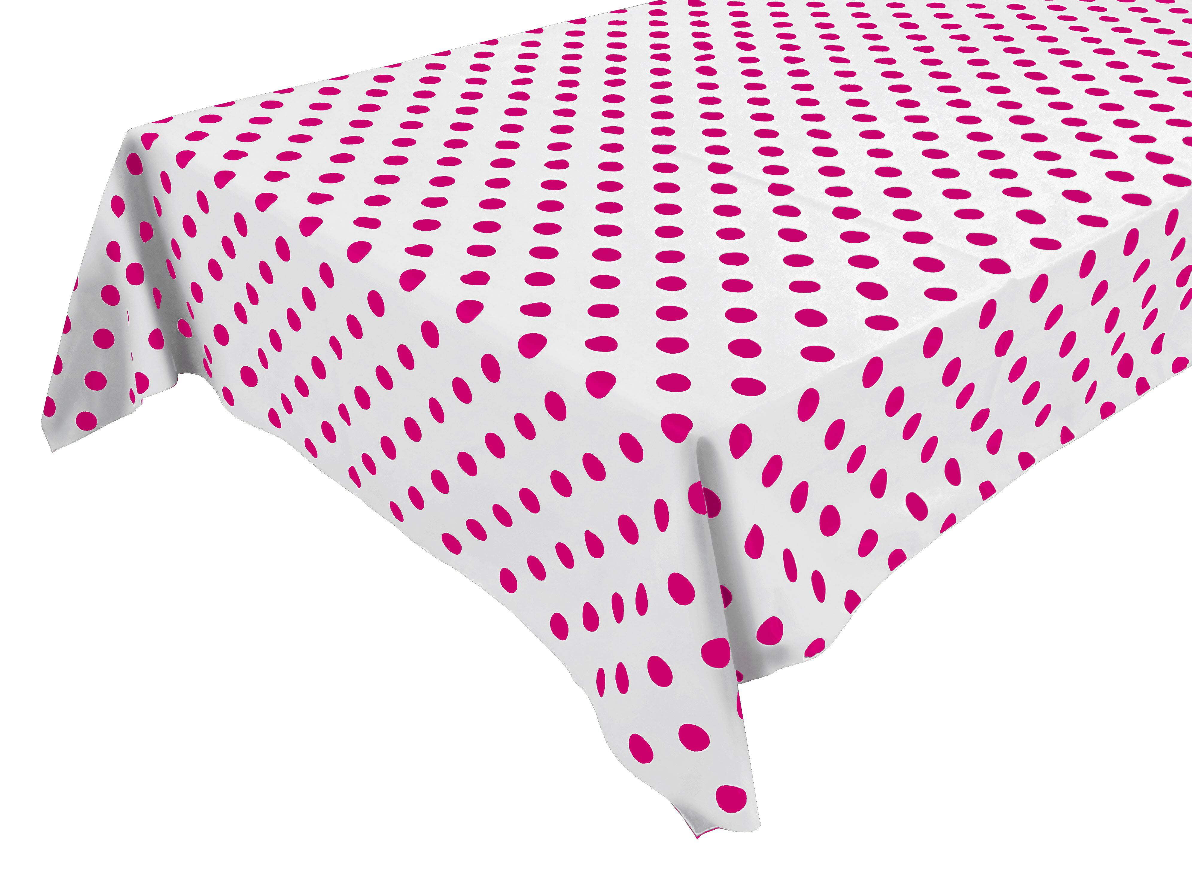 Cotton Tablecloth Polka Dots Print / Fuchsia Dots on White - Walmart.com