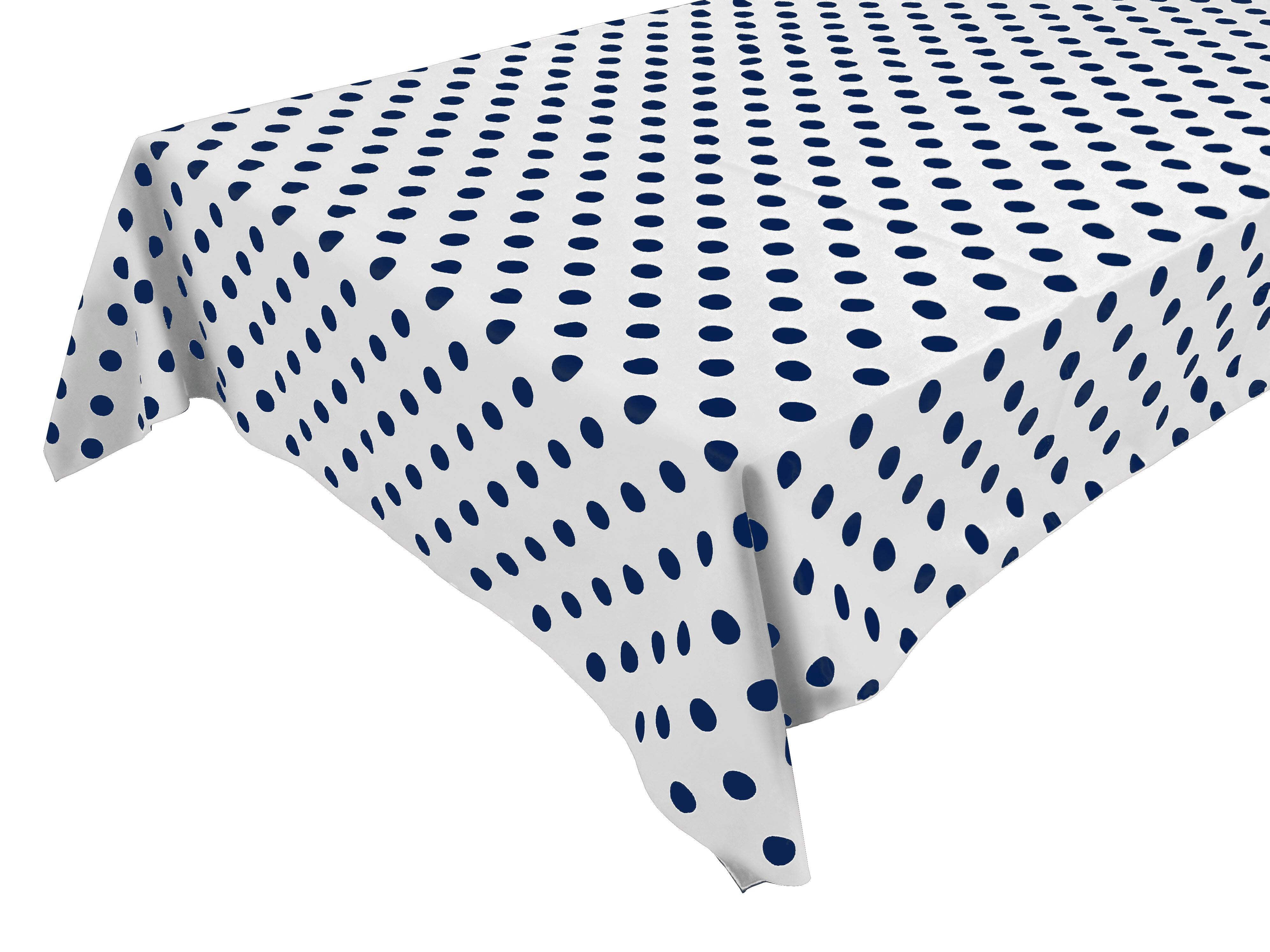 Cotton Tablecloth Polka Dots Print / Navy Dots on White - Walmart.com