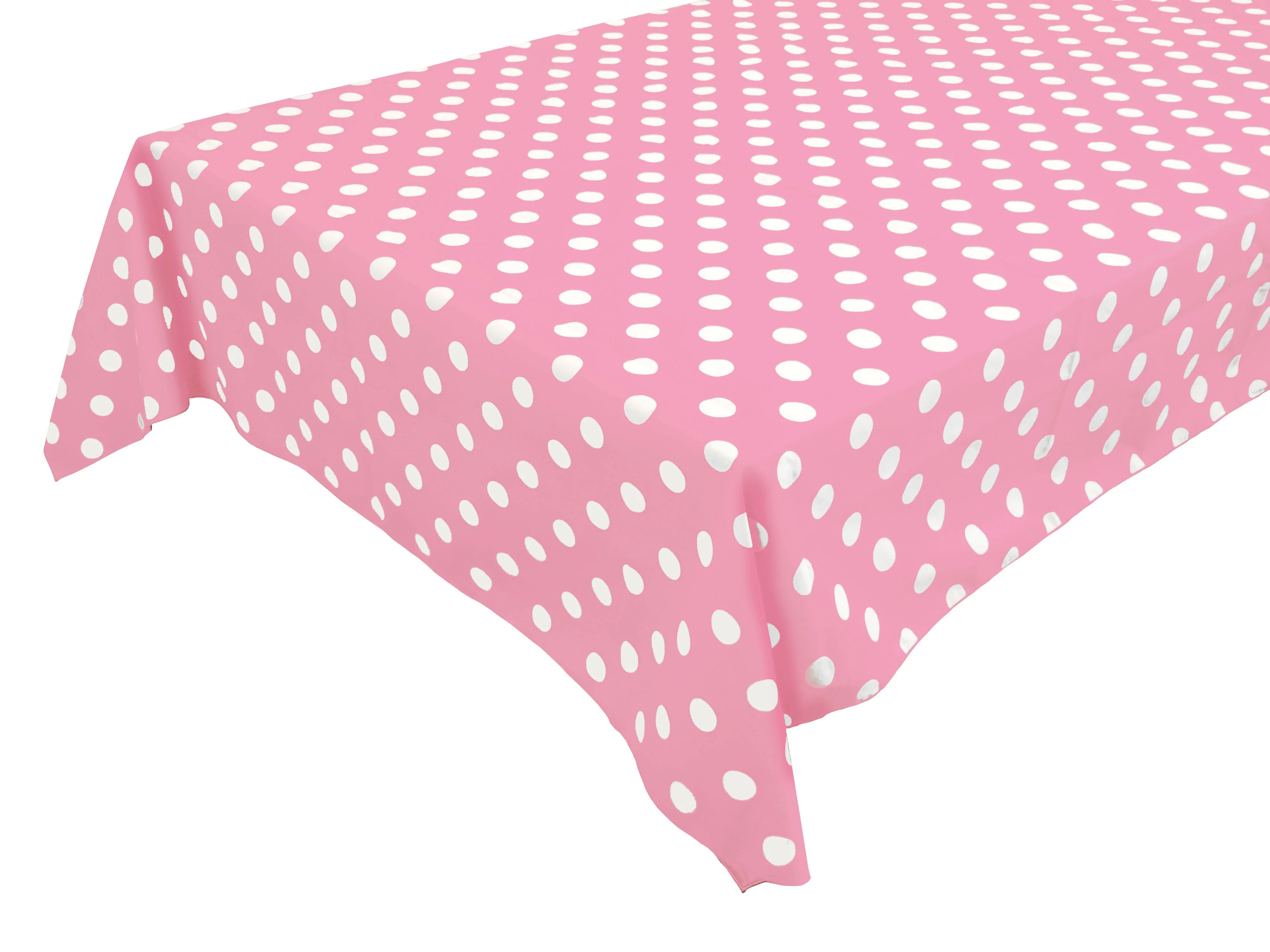 Cotton Tablecloth Polka Dots Print / White Dots on Pink - Walmart.com